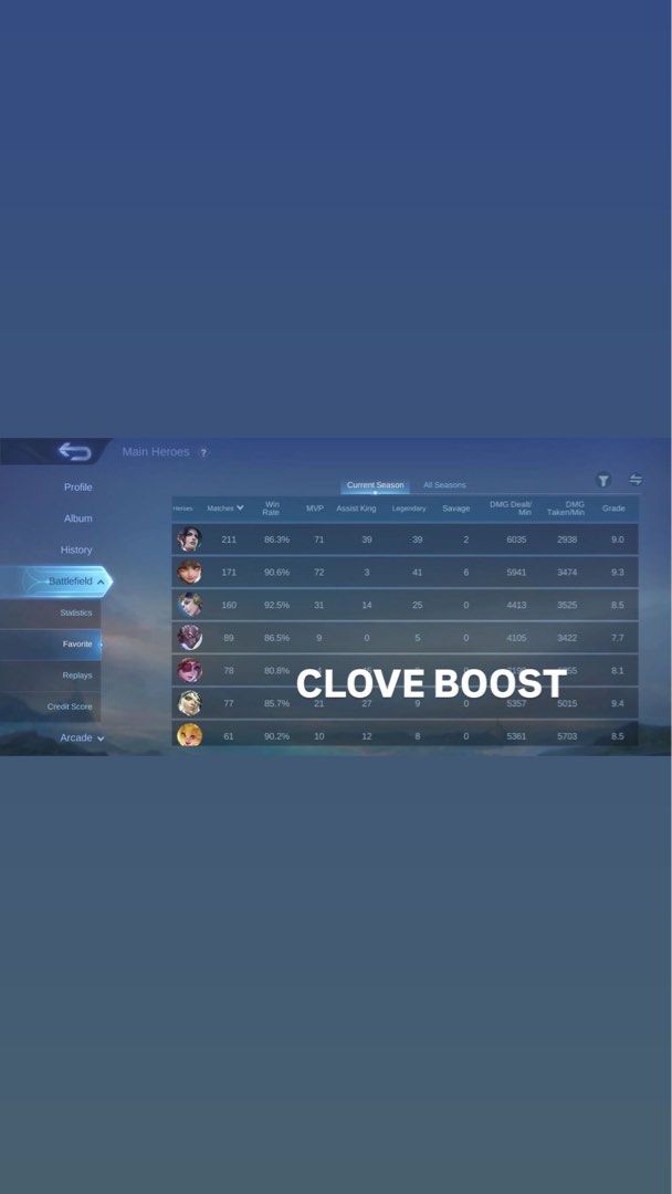 Mobile Legends: Rank Boost - Clove Boost, Video Gaming, Gaming ...