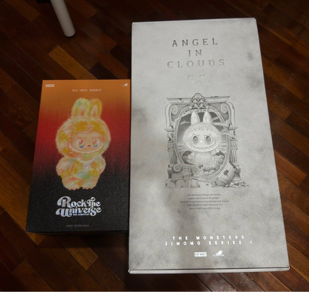 Popmart crayon labubu & angel in clouds zimomo, Hobbies & Toys, Toys ...