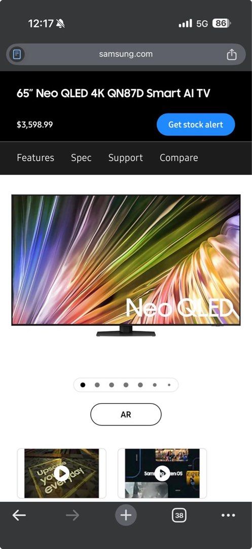 Samsung 65" Neo QLED 4K Smart AI TV, TV & Home Appliances, TV ...