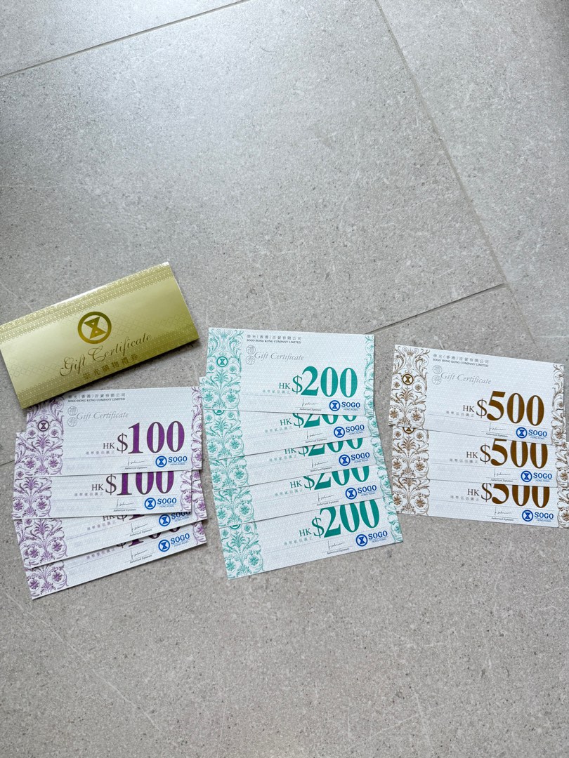 SOGO coupon 面值3000元 慳200元, 門票＆禮券, 現金券、兌換券、禮券 - Carousell