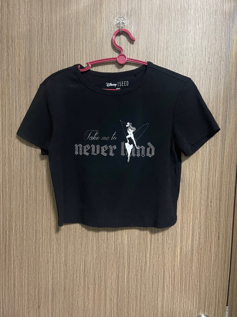 Tinkerbell crop top, Women's Fashion, Tops, Shirts on Carousell
