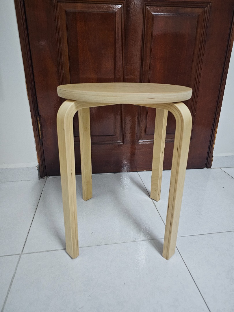 Ikea Wooden Stool, Furniture & Home Living, Furniture, Chairs on Carousell