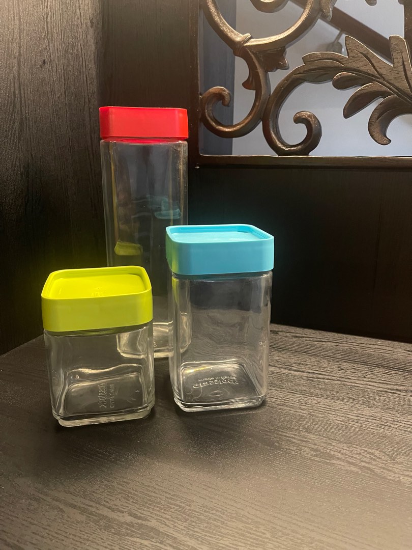 3 piece Glasslock Square Food Storage Containers Set, Furniture & Home ...