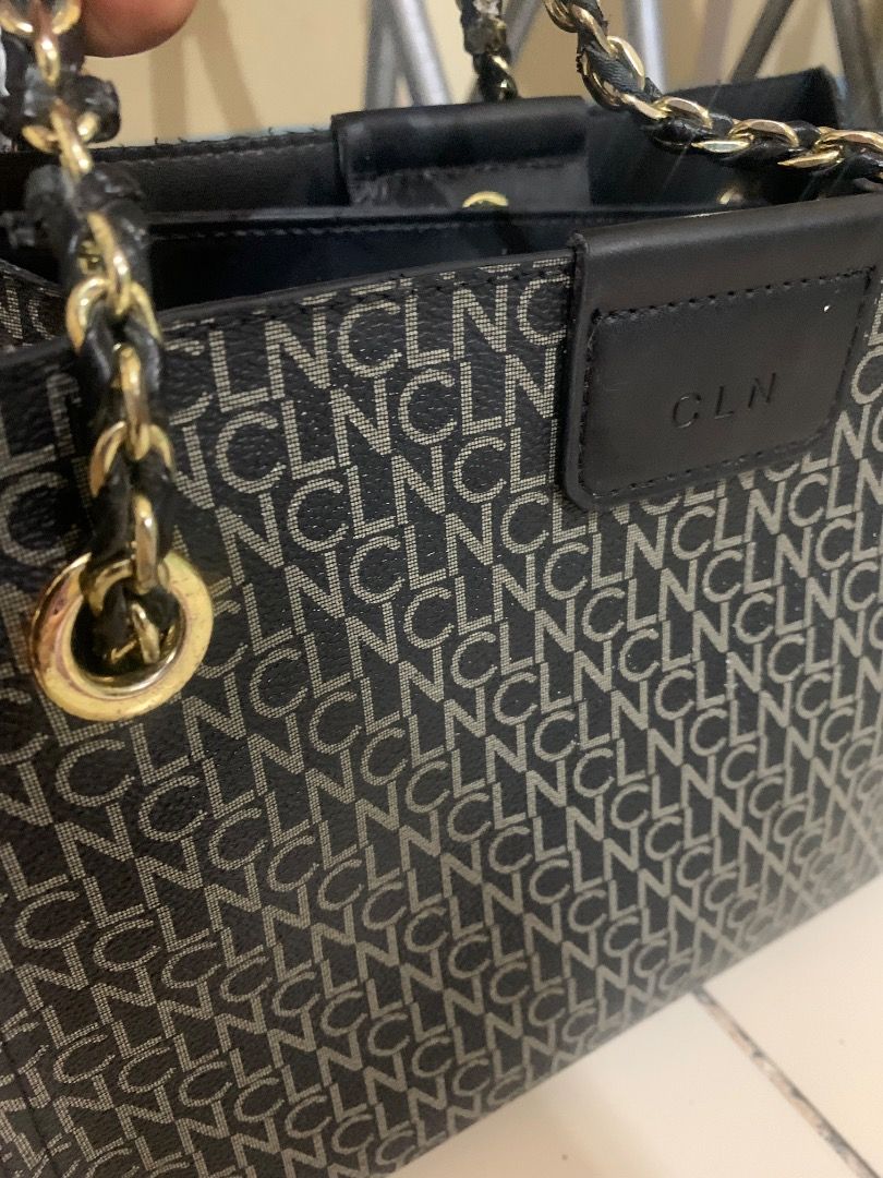 Authentic CLN Black Handbag with Gold Chain, Luxury, Bags & Wallets on ...