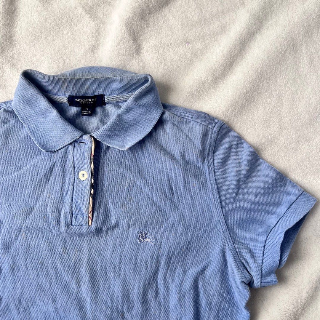 Burberry Blue Polo Shirt, Women's Fashion, Tops, Others Tops on Carousell