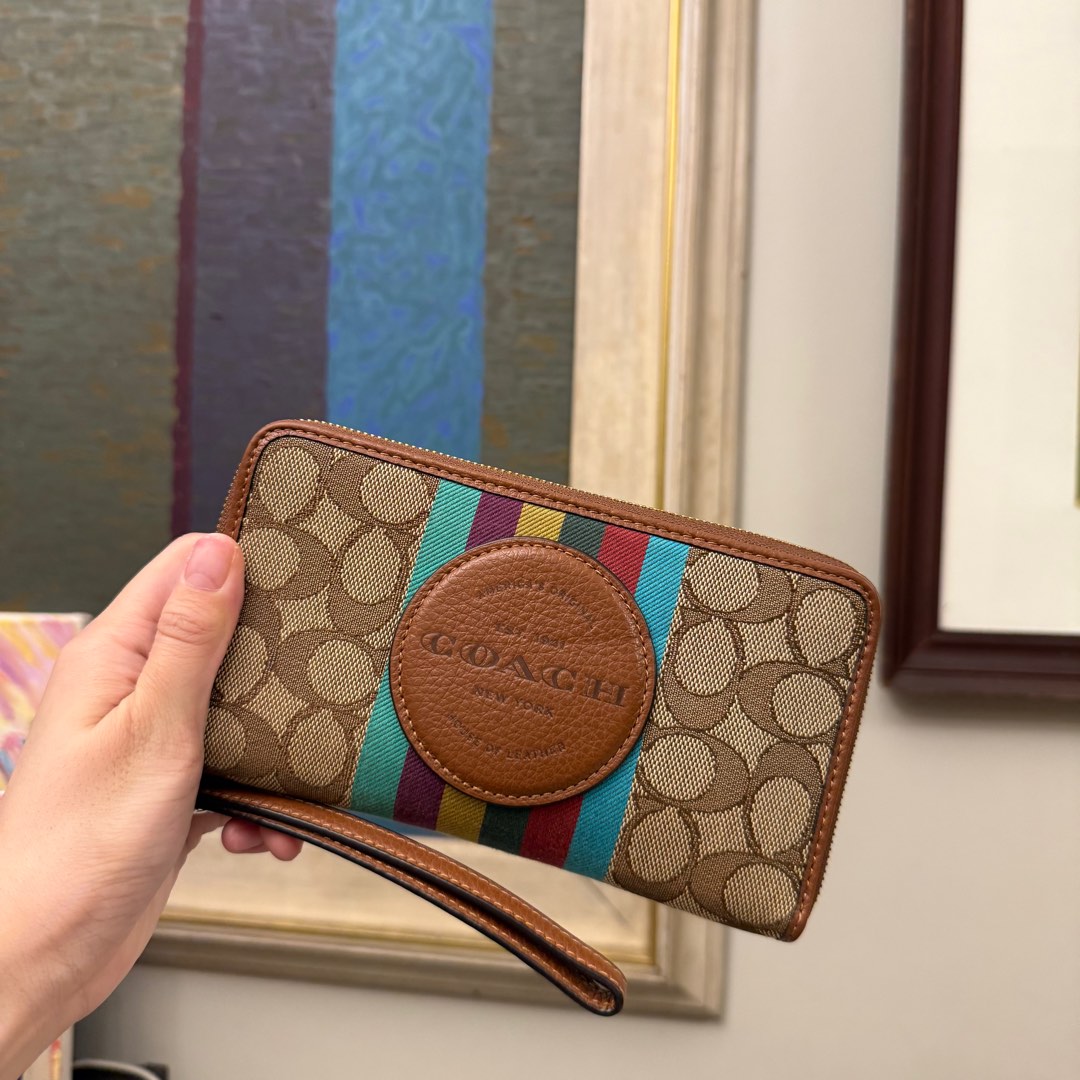 Coach Signature Stripe Wallet, Women's Fashion, Bags & Wallets, Wallets ...