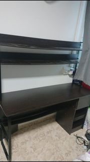 Wooden Study Desk - Dark Brown, Furniture & Home Living, Furniture ...