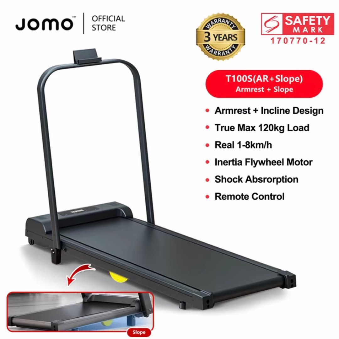 jomo T100S treadmill (AR+Slope), Sports Equipment, Exercise & Fitness ...