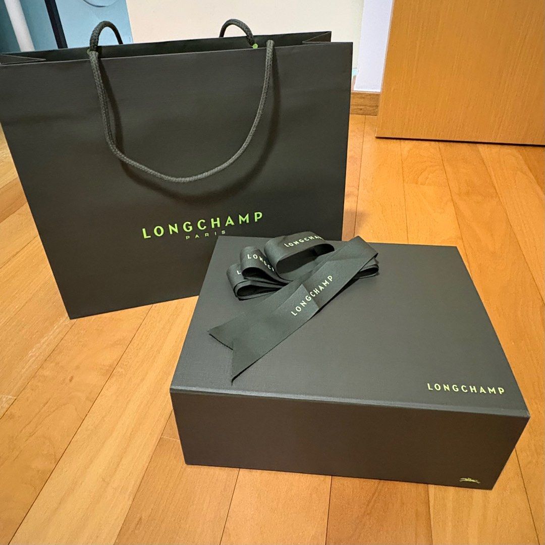 Longchamp gift box & paper bag, Luxury, Bags & Wallets on Carousell
