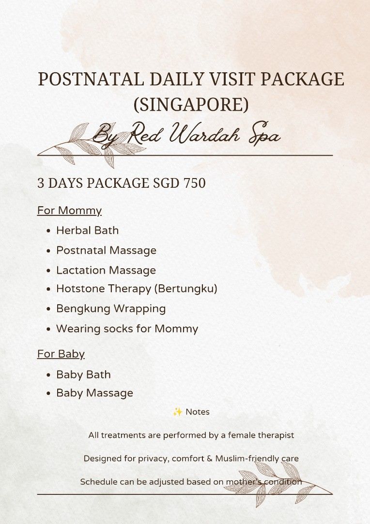 POSTNATAL DAILY VISIT SG, Babies & Kids, Maternity Care on Carousell
