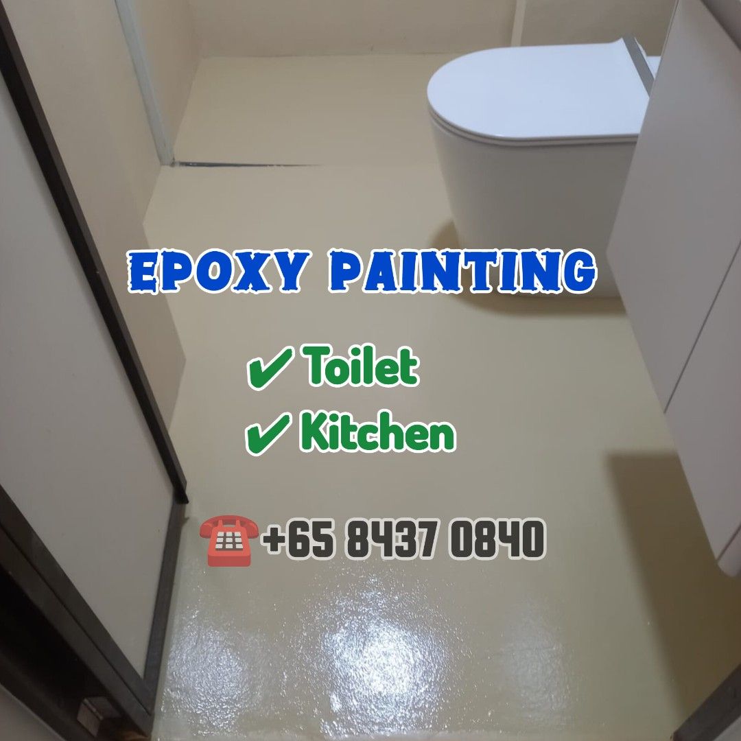 Toilet Epoxy paint/Epoxy paint on kitchen walls and floor/living room ...