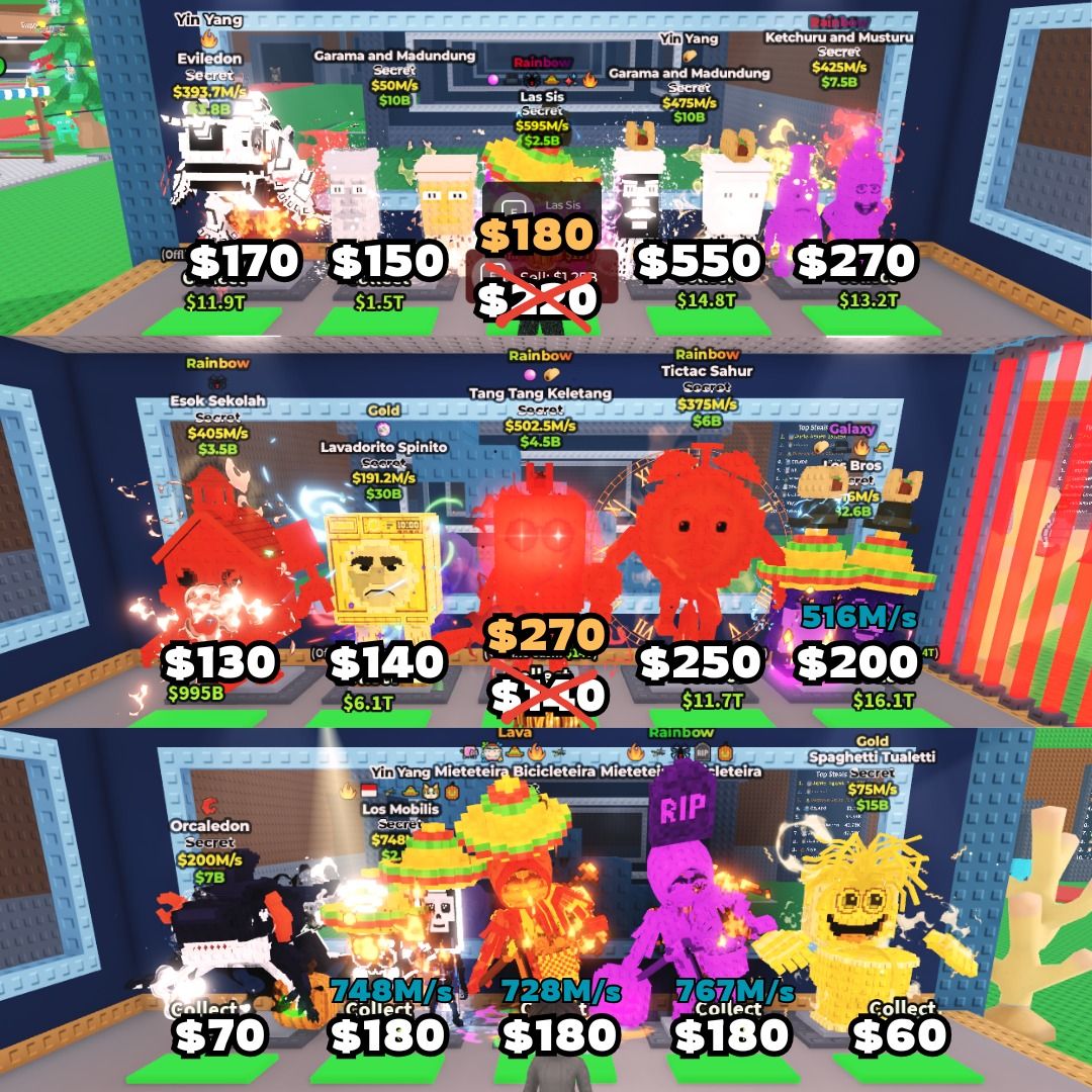 [16 Dec] SAB High Tier & Cheap High M/s Brainrots! Roblox Steal a ...