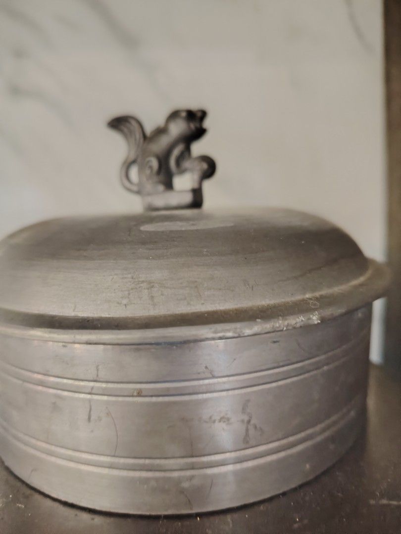 Antique Pewter Container with Lid and Handle, pewter tea caddy, Hobbies ...