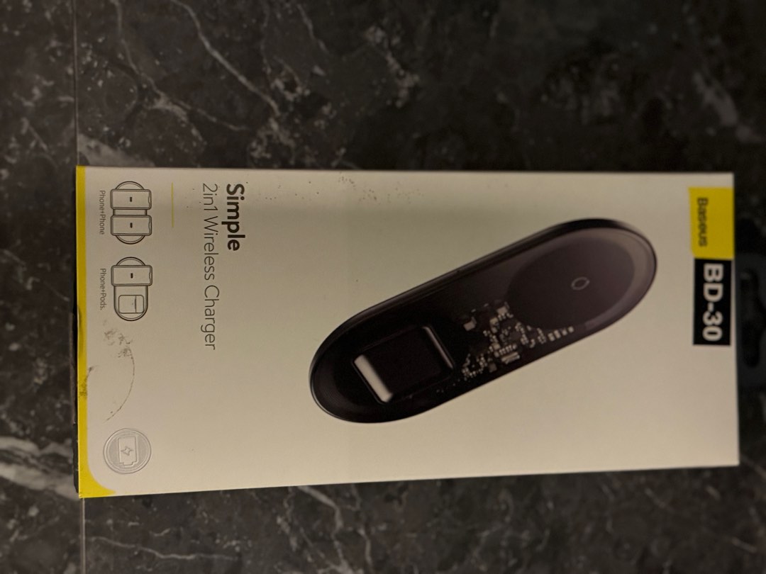 Baseus Simple 2-in-1 Wireless Charger BD-30, Mobile Phones & Gadgets ...