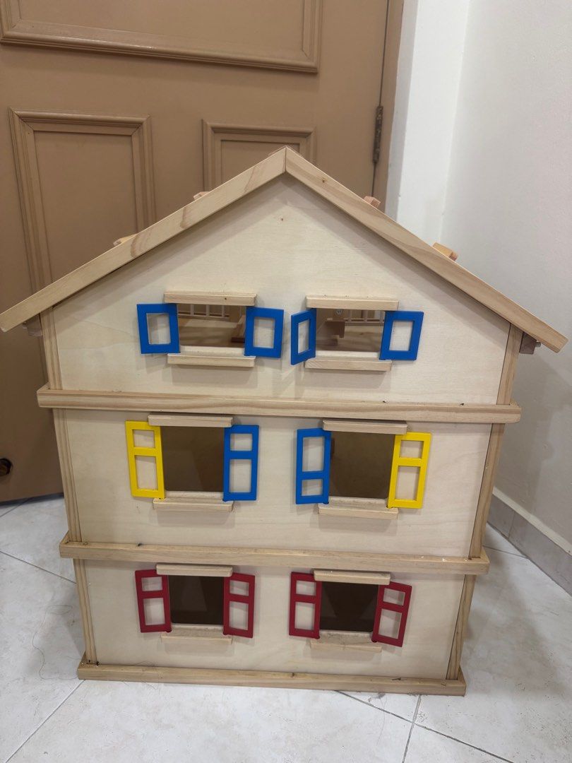 (70cm tall) Big Wooden Play Doll House, Hobbies & Toys, Toys & Games on ...