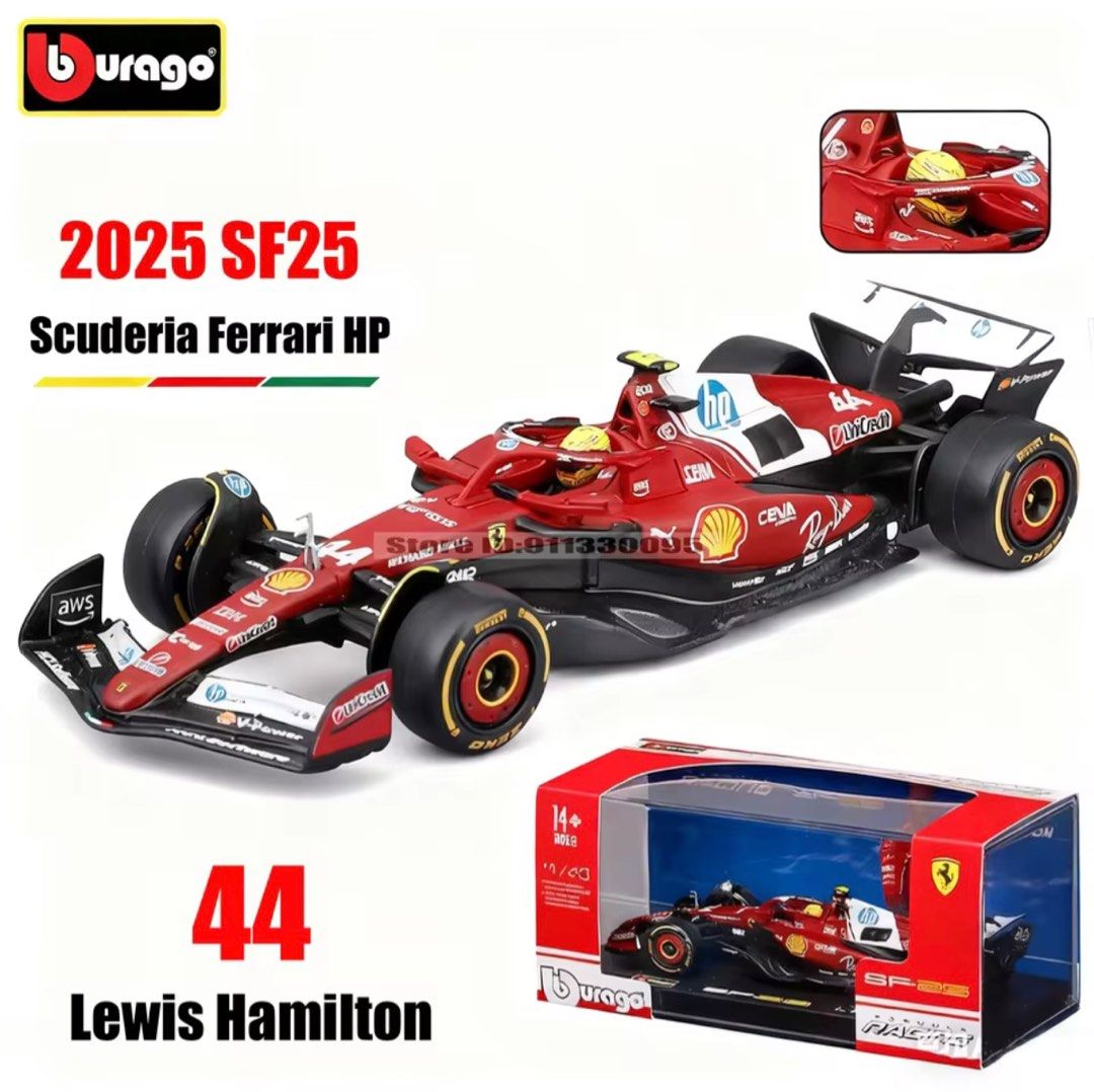 Brand new in box Bburago 2025 F1 Scuderia Ferrari HP SF25 Car Model 1: ...