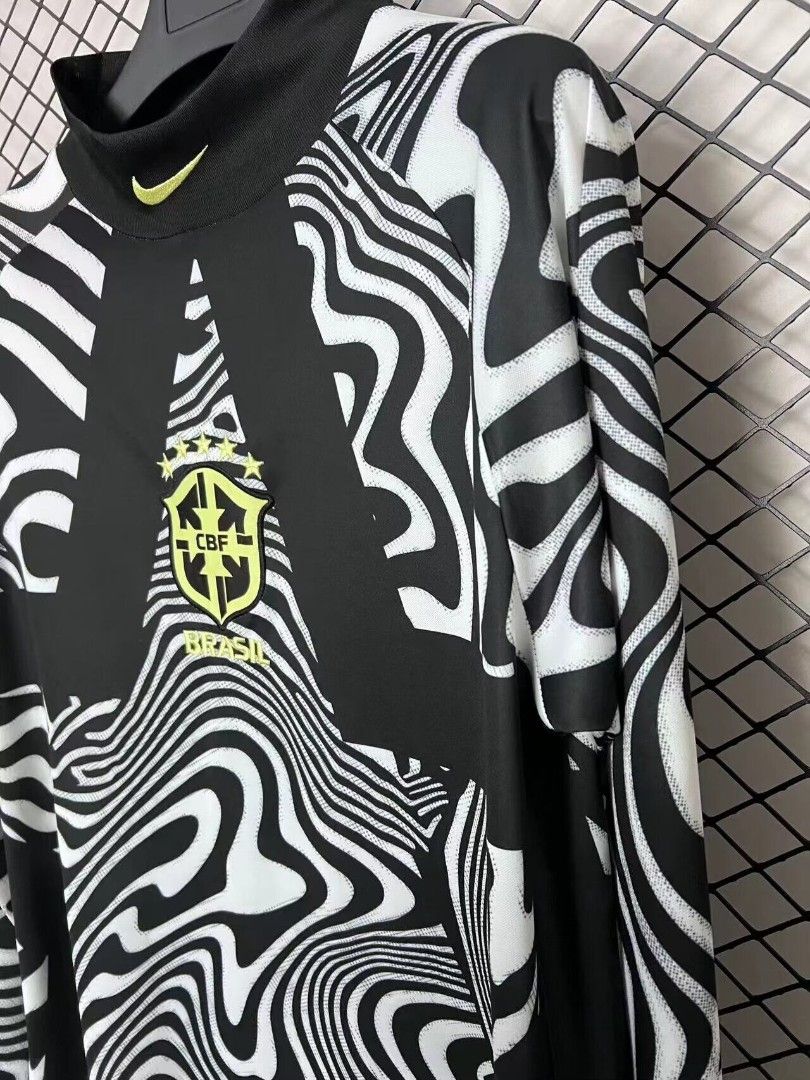 Brazil National Team Hollywood Goalkeeper Fans Mens Jersey Shirt 2025/ ...