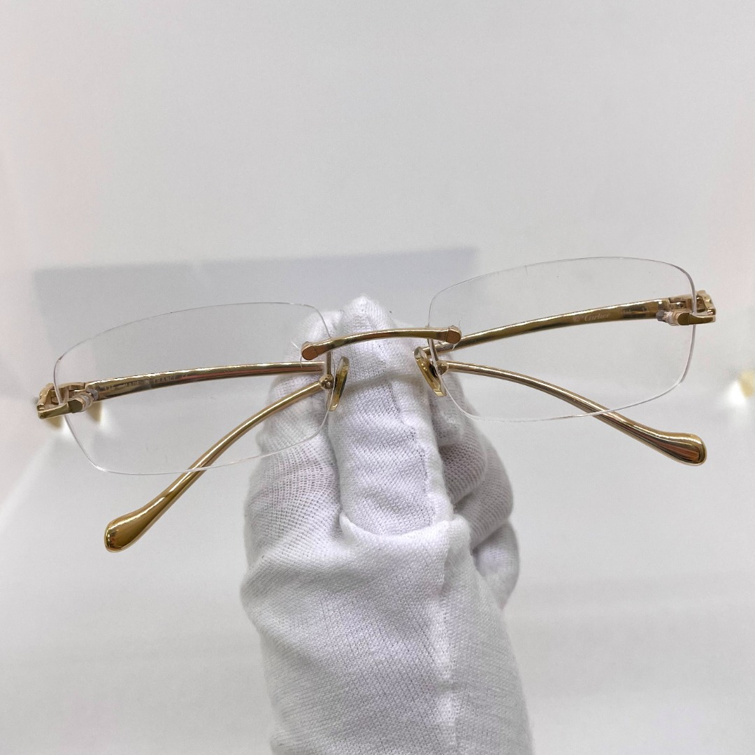 CARTIER GOLD PANTHERE DE CARTIER 135 SUNGLASSES 257064784 TI, Luxury ...