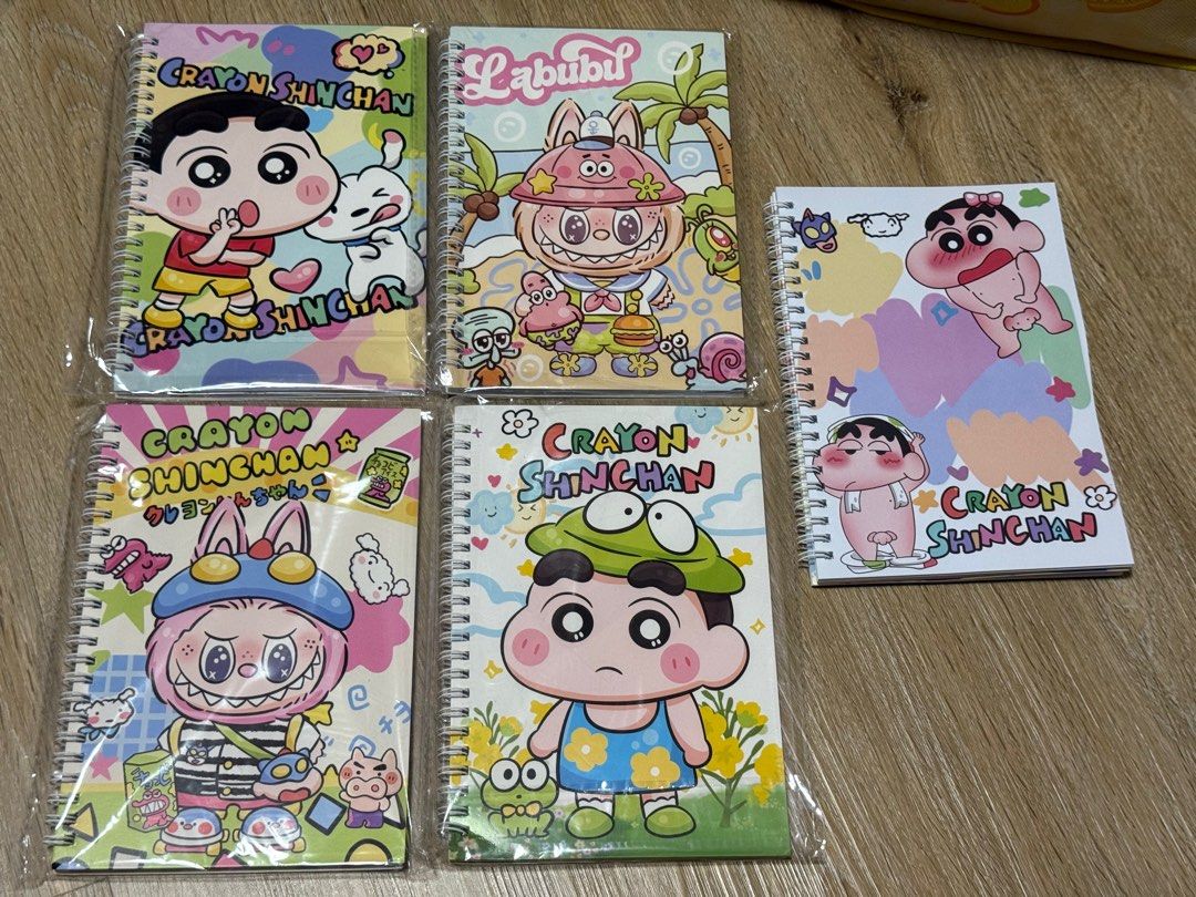 Crayon ShinChan / Labubu Spiral Notebooks -, Hobbies & Toys, Stationery ...