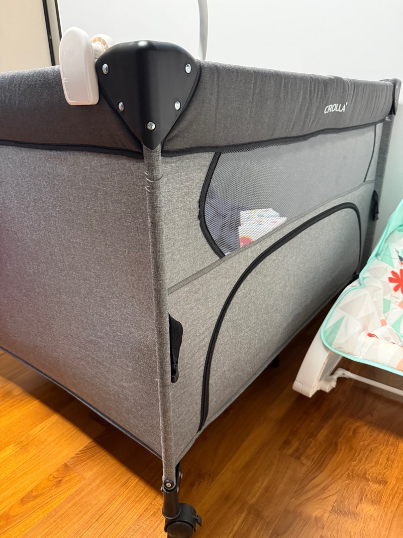 Crolla Cot/Playpen - Grey, Babies & Kids, Baby Nursery & Kids Furniture ...