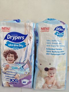 Drypers Wee Wee Dry Tape XL Diapers, Babies & Kids, Bathing & Changing ...