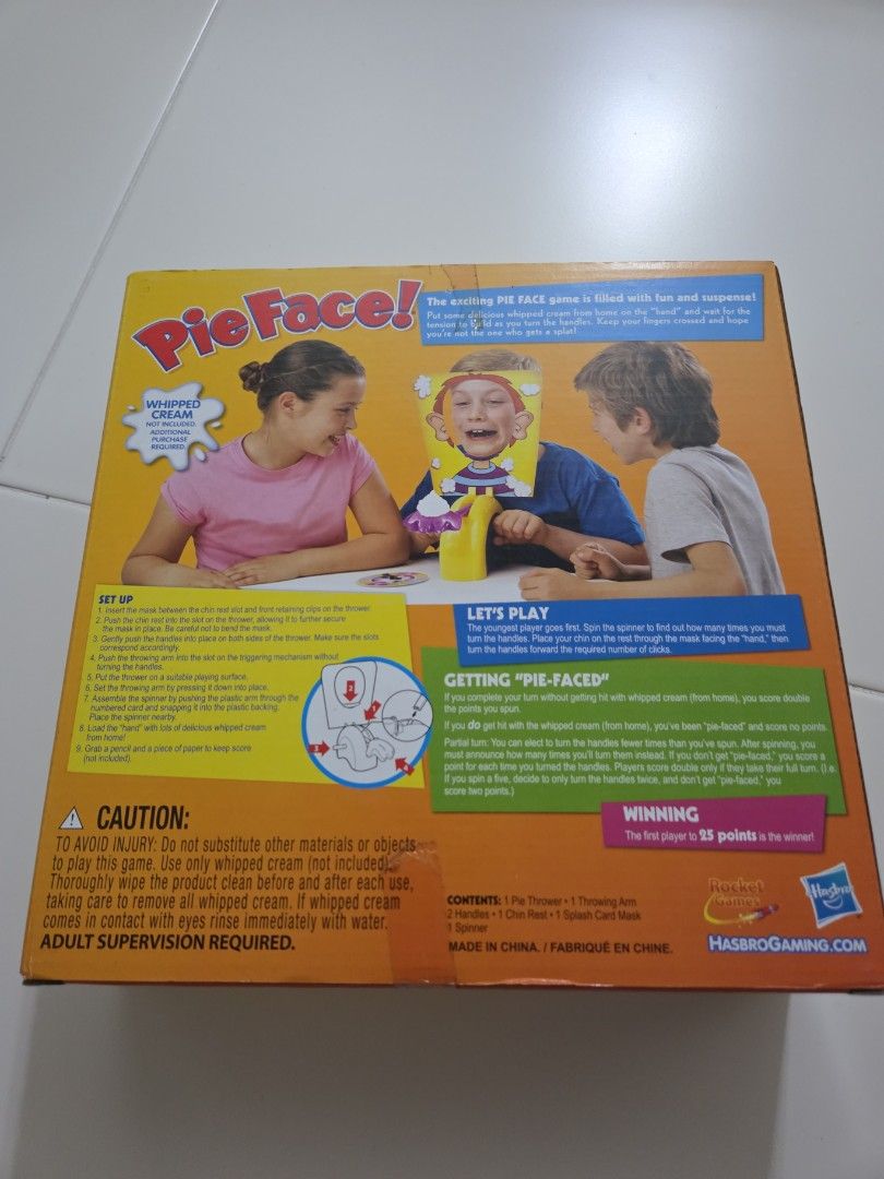 Hasbro Pie Face! Game, Hobbies & Toys, Toys & Games on Carousell