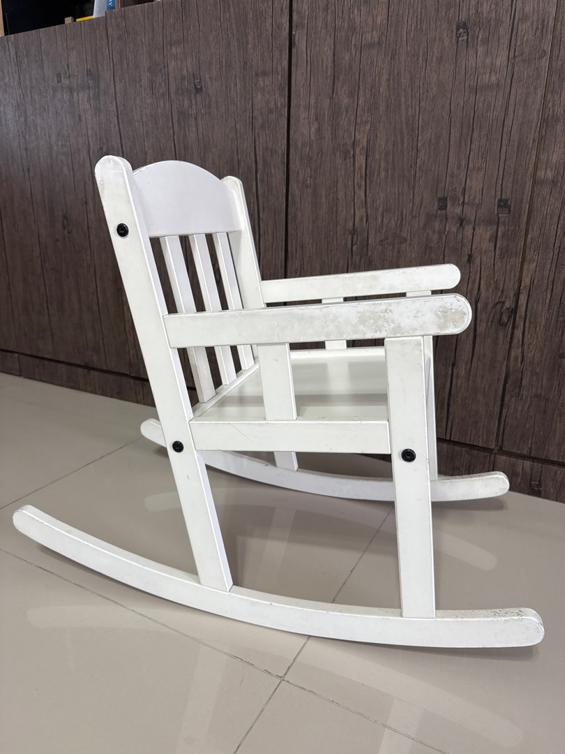 IKEA SUNDVIK White Rocking Chair, Furniture & Home Living, Furniture ...