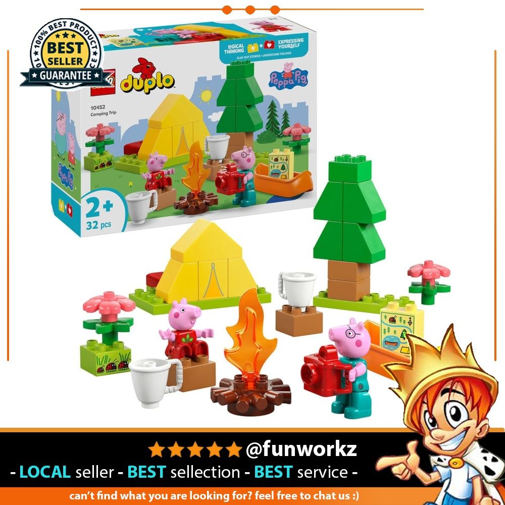 LEGO DUPLO Peppa Pig Camping Trip 10452 Building Playset with Canoe Toy ...