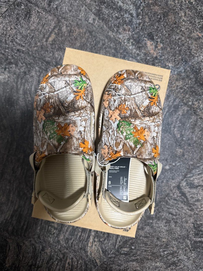 Nike Calm Mule - Realtree - Size 8, Men's Fashion, Footwear, Flipflops ...