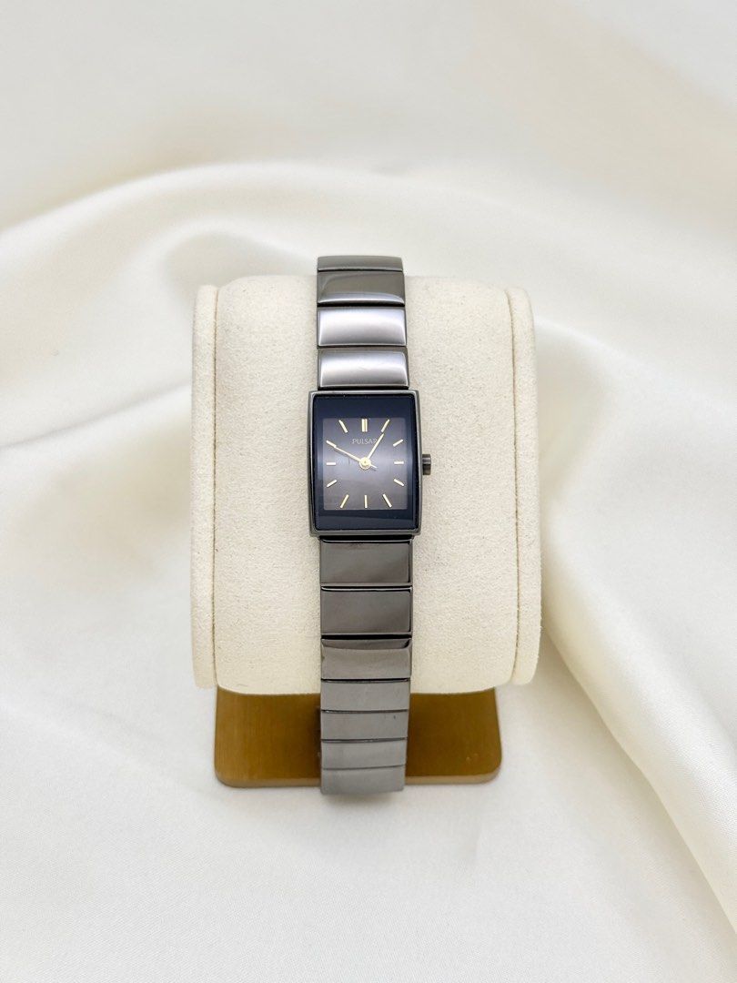 Pulsar Gunmetal Tank Watch, Women's Fashion, Watches & Accessories ...