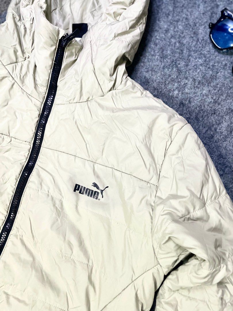 📌BOOKED📌PUMA Puffer Gelembung Jacket Broken White, Fesyen Pria, Pakaian ...