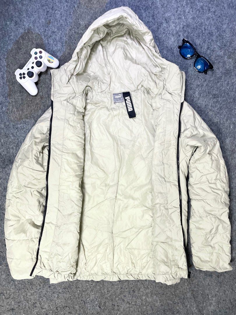 📌BOOKED📌PUMA Puffer Gelembung Jacket Broken White, Fesyen Pria, Pakaian ...