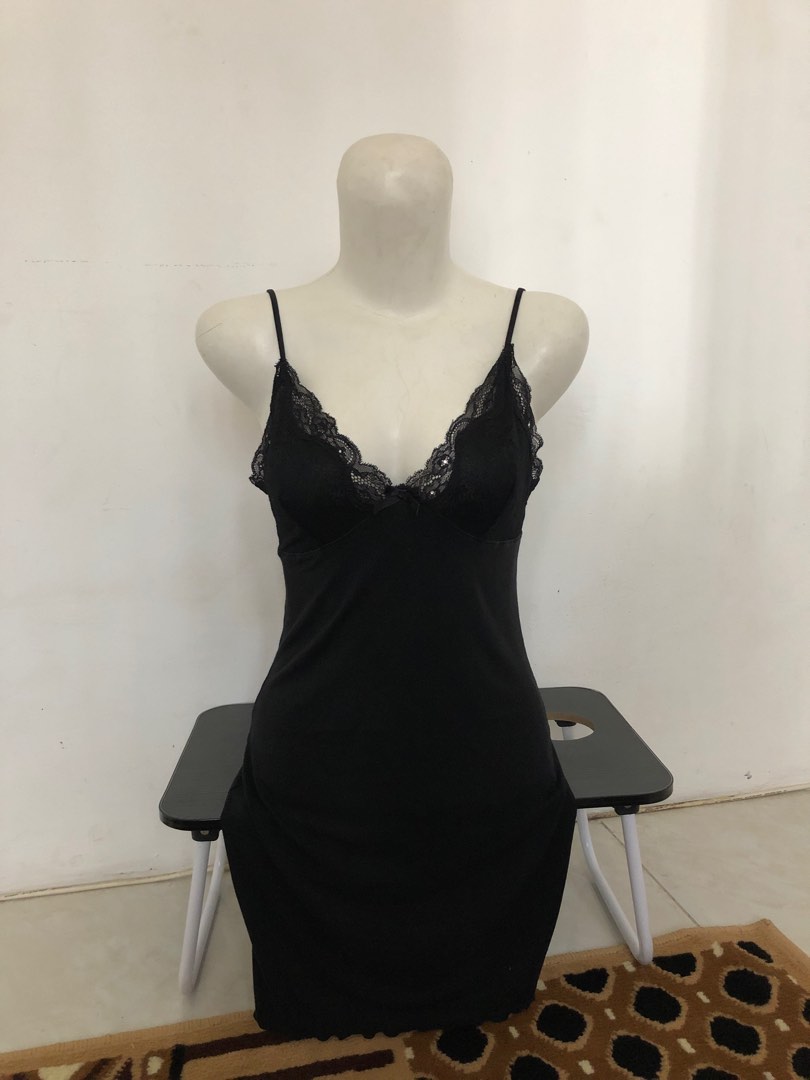 Sexy black mini dress lace v neck brukat coquette goth grunge emo mafia ...