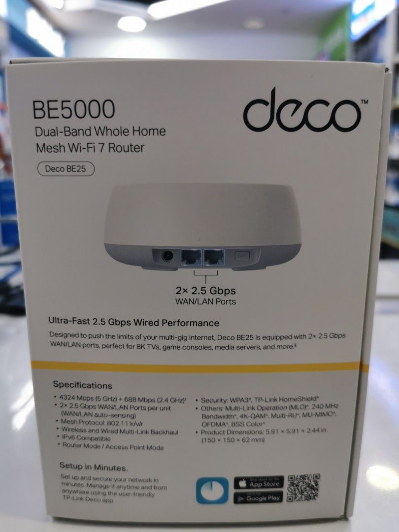 TP-Link Deco BE5000 Wi-Fi 7 Mesh Router, Computers & Tech, Parts ...
