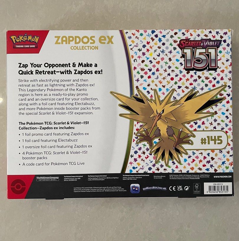 151 Zapdos EX Collection box, Hobbies & Toys, Toys & Games on Carousell
