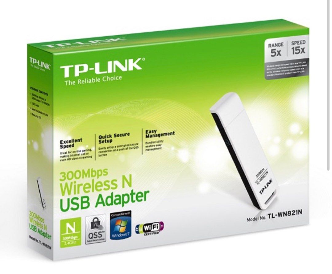 全新 TP-Link 300Mbps Wireless N USB Adapter TL-WN821N, 電腦＆科技, 電腦周邊及配件 ...