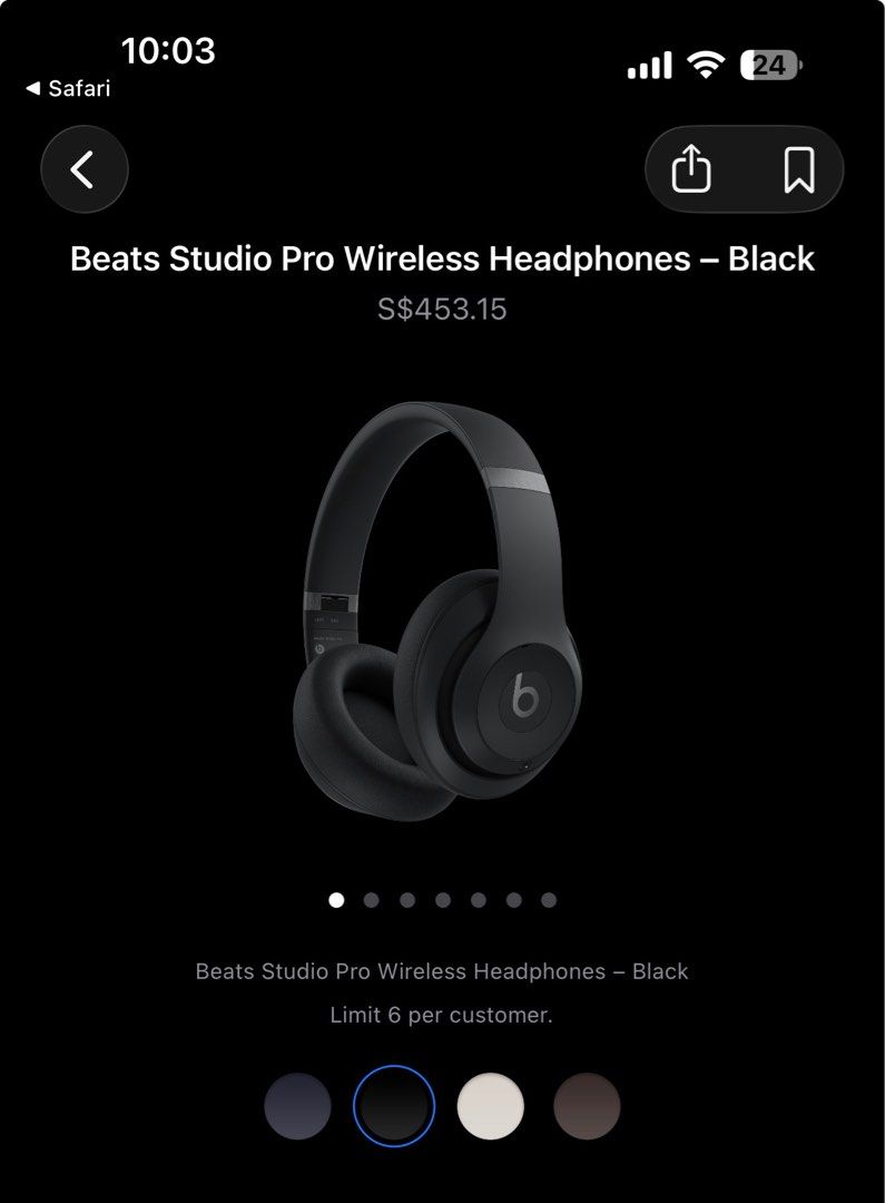 Beats Studio Pro Wireless Headphones - Black, Audio, Headphones ...