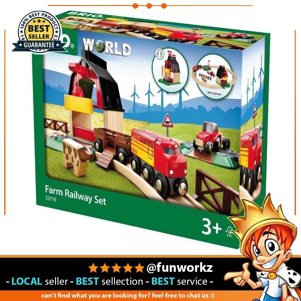 BRIO 33719 Farm Railway Set - Kids Creative Building Toys and Wooden ...