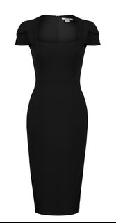 CHELLO NAIA CROSSOVER MERMAID PENCIL DRESS IN EMERALD GREEN, Women's ...