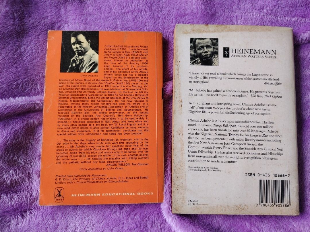 Chinua Achebe bundle things fall apart no longer at ease, Hobbies ...