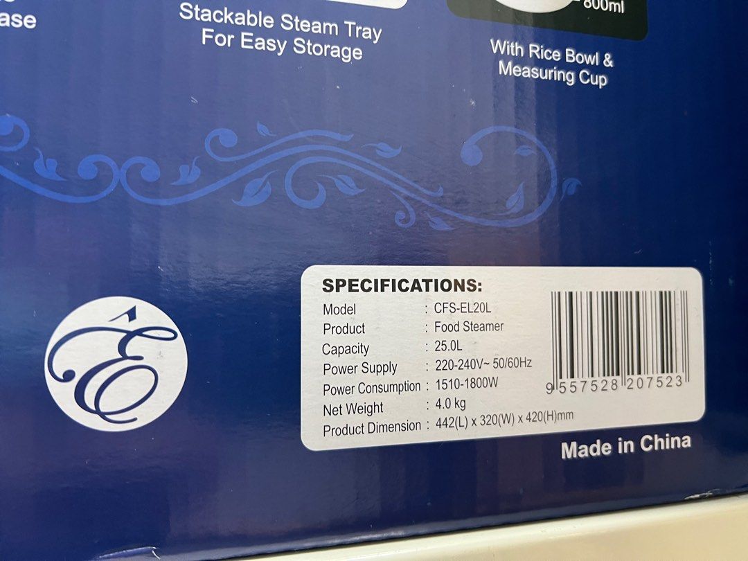 Cornell Food Steamer CFS-EL20L - 25L Jo Capacity, TV & Home Appliances ...