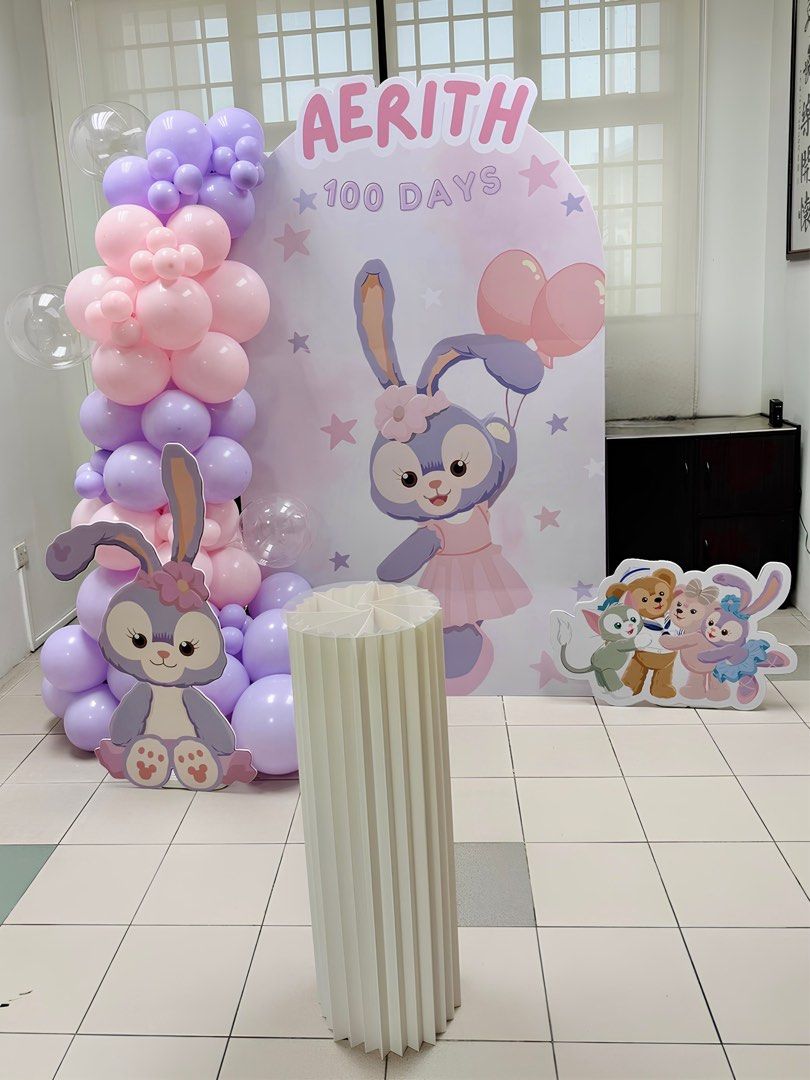 Fully customisable Stella Lou bunny backdrop decor for 100 days ...