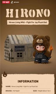 Unused - Hirono Living Wild Fight For Joy Plush Toy, Hobbies & Toys ...