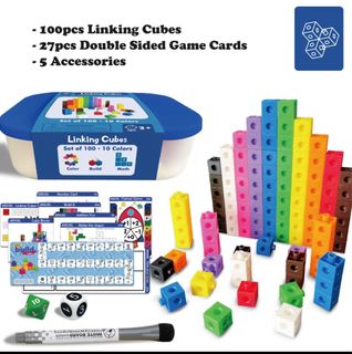 Math linking Cubes & Number Board Set, Hobbies & Toys, Toys & Games on Carousell