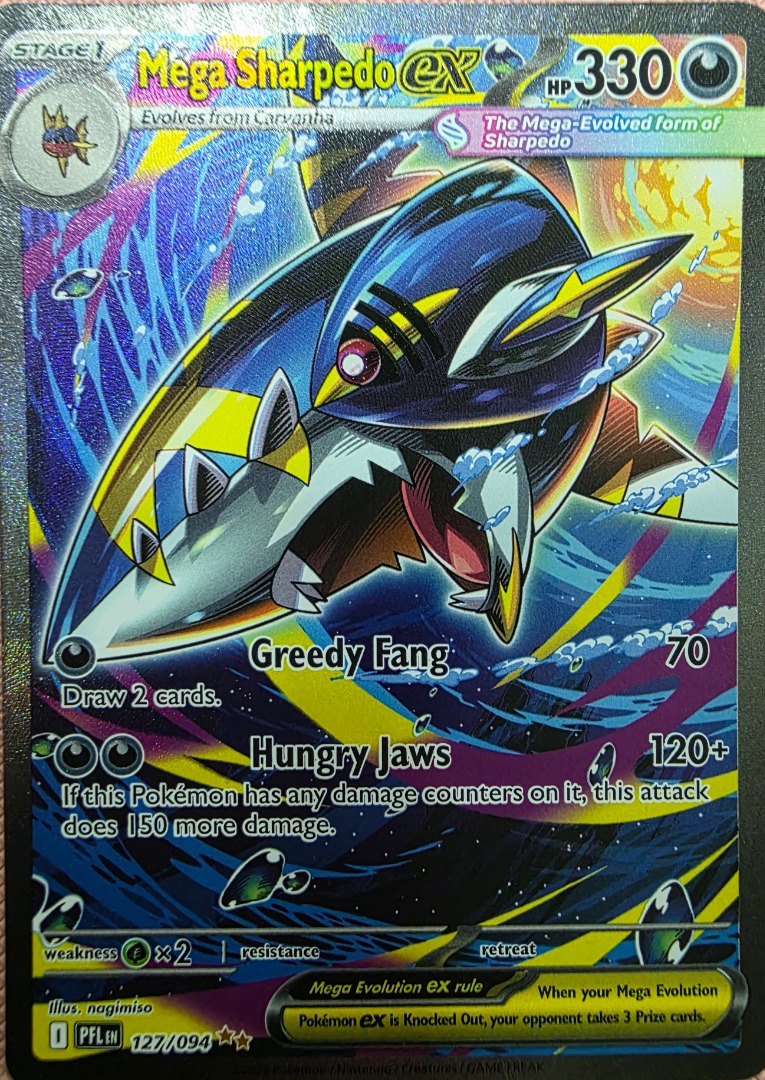 Mega Sharpedo EX Pokemon Card, Hobbies & Toys, Toys & Games on Carousell