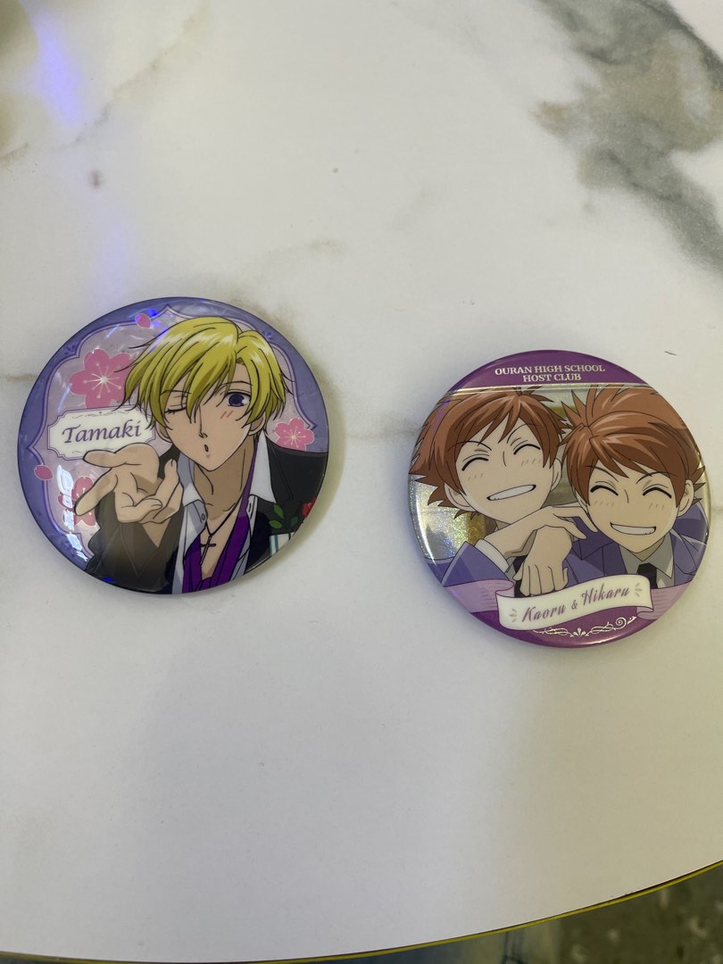 Ouran High Host Club Button Pins - Tamaki & Kaoru/Hikaru, Hobbies ...