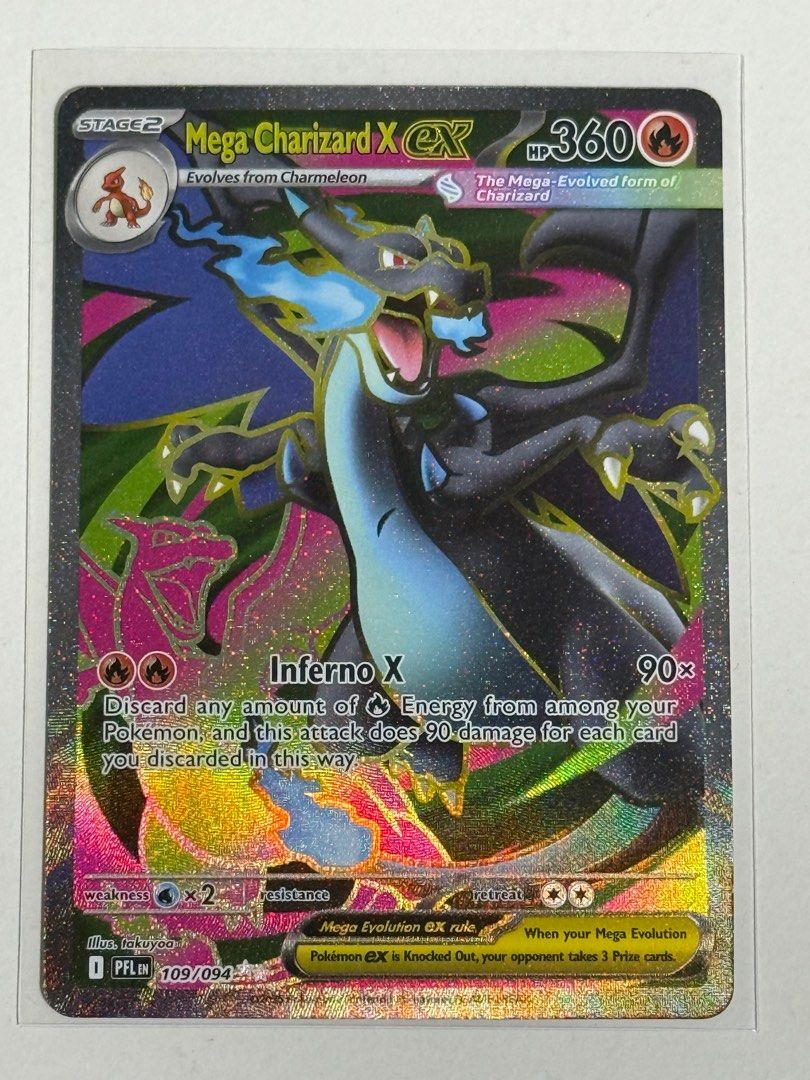 Pokemon Card Mega Charizard X EX 109/094 SR Secret Rare FA Full Art Eng ...