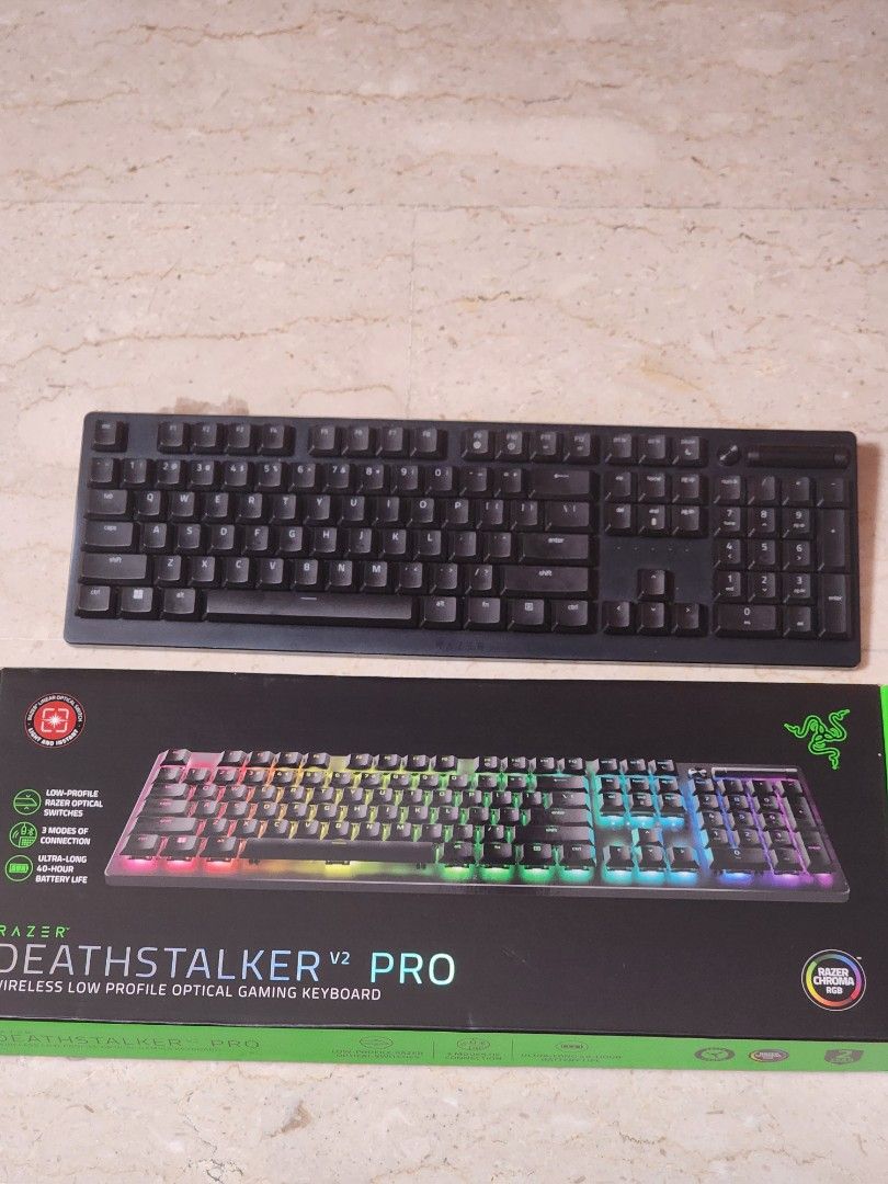 Razer DeathStalker V2 Pro Wireless Low Profile Keyboard - Razer Red ...