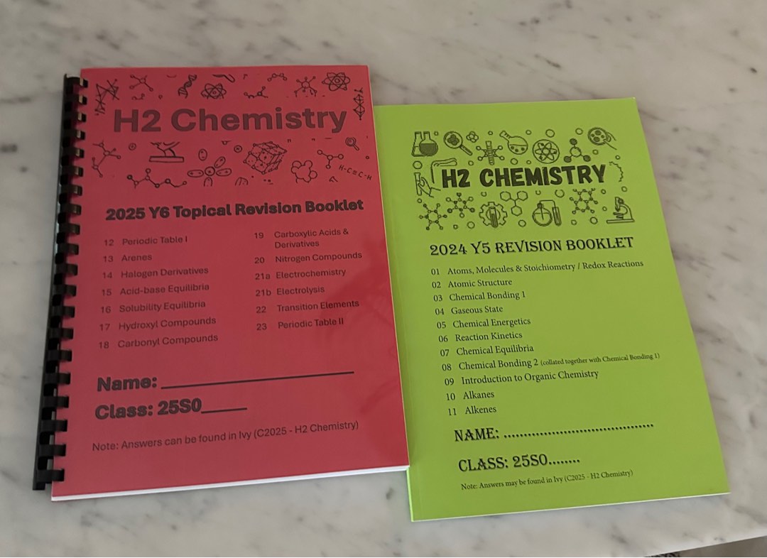 RI RAFFLES INSTITUTION H2 Chemistry J1 & J2 / Y5 Y6 Revision Booklet ...