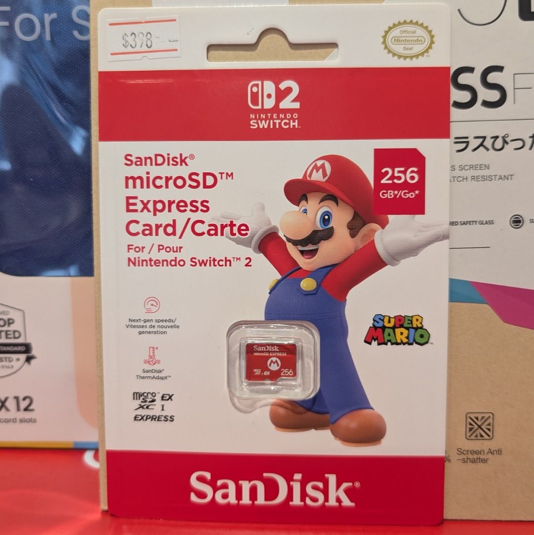 SanDisk 256GB microSD Express Card Nintendo Switch 2 專用卡 Mario, 手提電話 ...